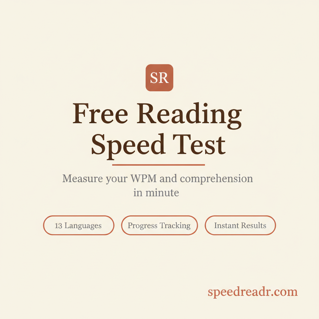 Free Reading Speed Test (1 Min) — WPM + Comprehension | SpeedReadr